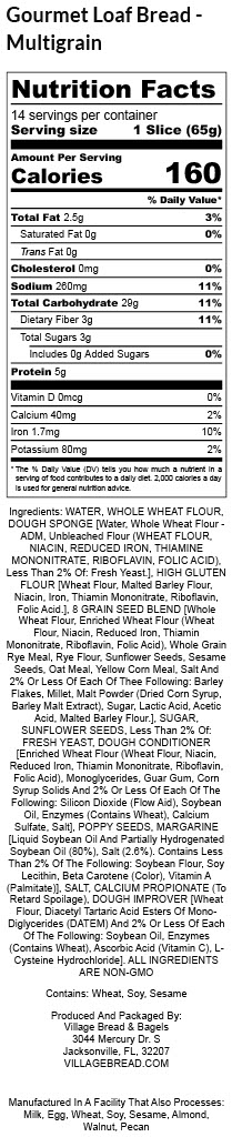 DELI, GOURMET MULTIGRAIN, 3/4" SL | M.C. Bread Distributor Co.