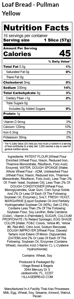 PULLMAN, YELLOW, TEXAS TOAST, 3/4" SL | M.C. Bread Distributor Co.
